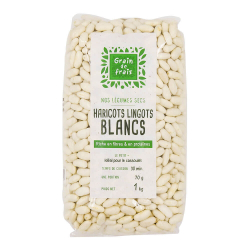 Haricots lingots blancs - Grain de Frais - 1kg anti-gaspi à petit prix