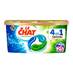 Lessive capsules – discs l'expert x25 - Le Chat - 625g anti-gaspi à ...