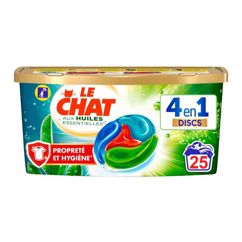 Lessive capsules – discs propreté hygiène x25 - Le Chat - 625g anti ...