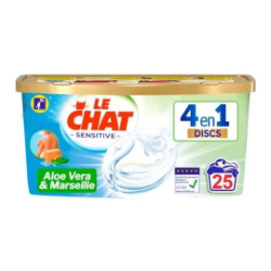 Lessive capsules – discs sensitive x25 - Le Chat - 625g anti-gaspi à ...