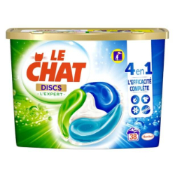 Lessive capsules efficacité complète expert Le Chat Discs - 38 lavages ...